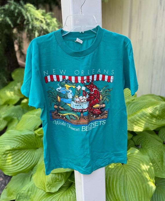 Vintage 1980s New Orleans World Famous Beignets Green… - Gem