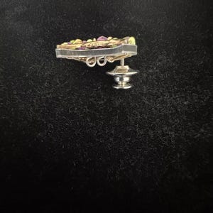 Liztech Celestial Moon Pin Signed Artisan Silver Gold Purple Green ...