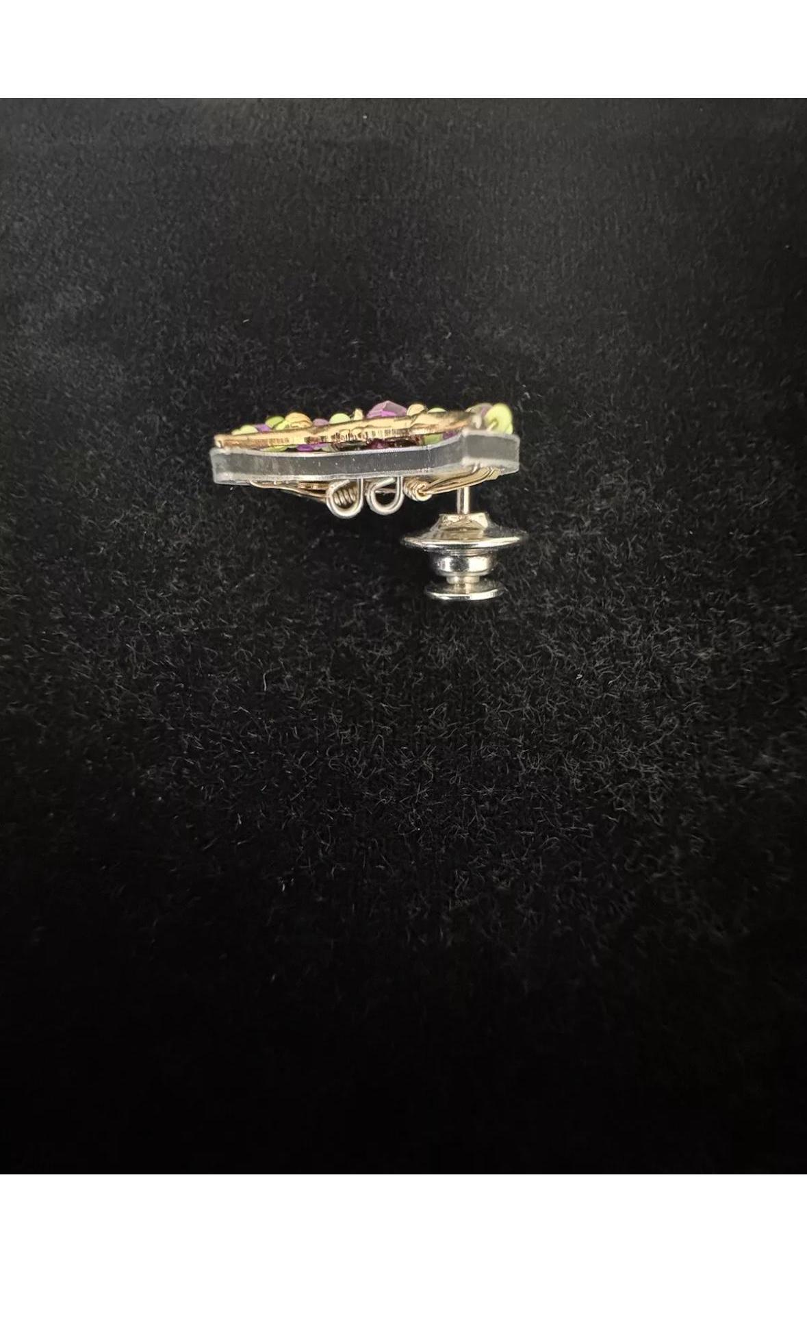 Liztech Celestial Moon Pin Signed Artisan Silver Gold Purple Green ...