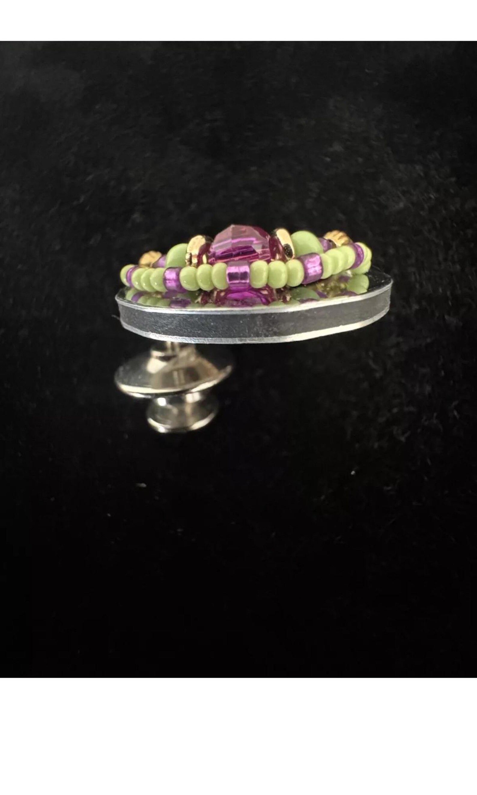 Liztech Celestial Moon Pin Signed Artisan Silver Gold Purple Green ...