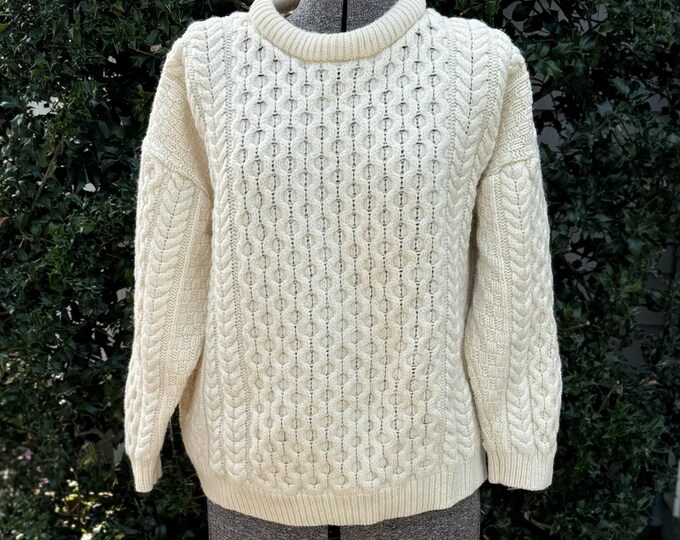 Aran Crafts 100% Merino Wool Irish Pullover Sweater - Etsy