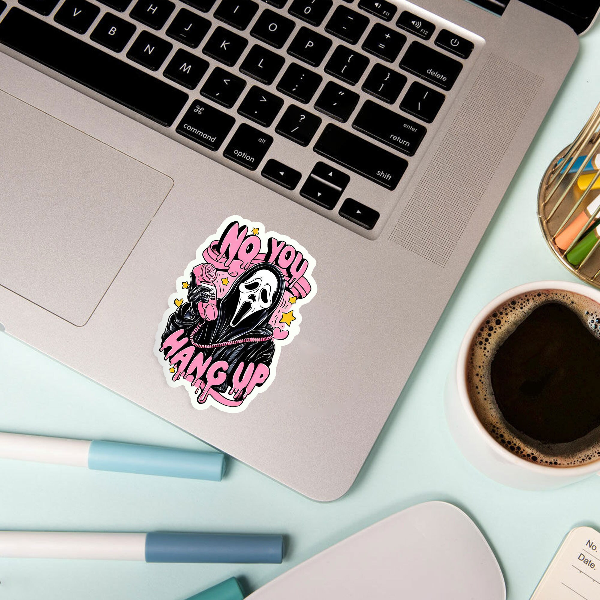 No You Hang up Sticker, Funny Scream Sticker, Halloween Sticker, Laptop ...
