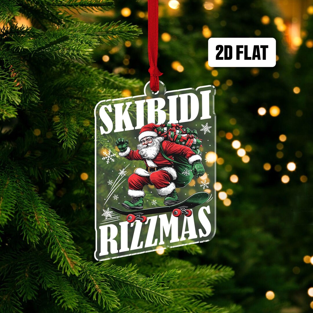 Merry Skibidi Rizzmas Ornament, Skibidi Ornament, Rizzler Santa Claus ...