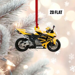 Personalized Motorcycle 2D Flat Ornament, Custom Motorcycle Christmas ...