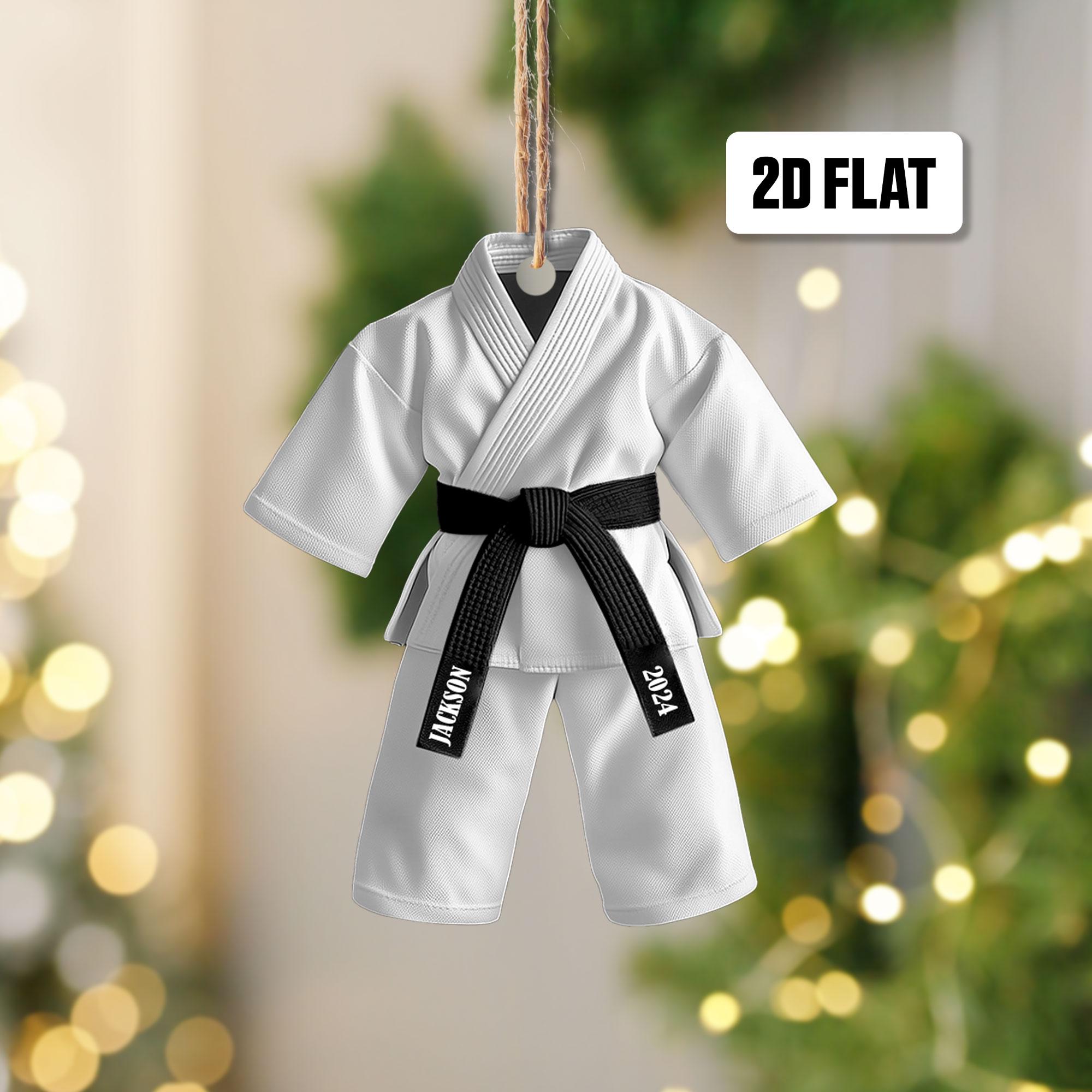 Personalized Black Belt Karate Taekwondo 2D Flat Ornament, Custom ...