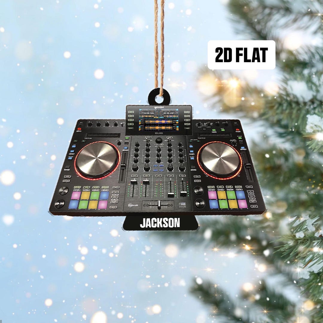 Personalized DJ Flat 2D Ornament, Custom Name DJ Christmas Tree ...