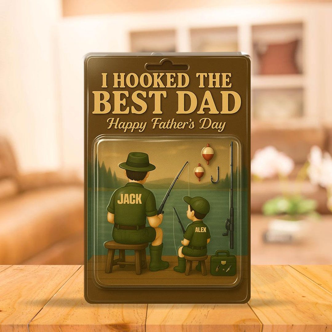 Personalized Fishing Dad Acrylic Plaque, Hooked the Best Dad Fishing ...