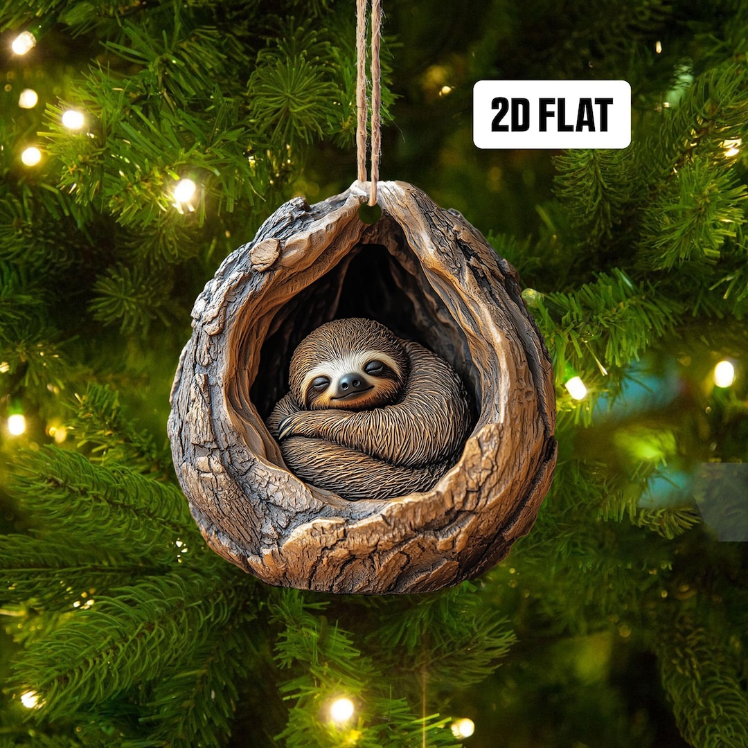 Sloth 2D Flat Ornament, Sloth Rearview Mirror Car Accessories, Sloth ...