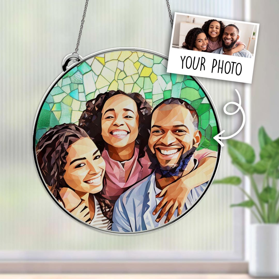 Personalized Mothers Day Suncatcher, Custom Family Portrait Suncatcher ...