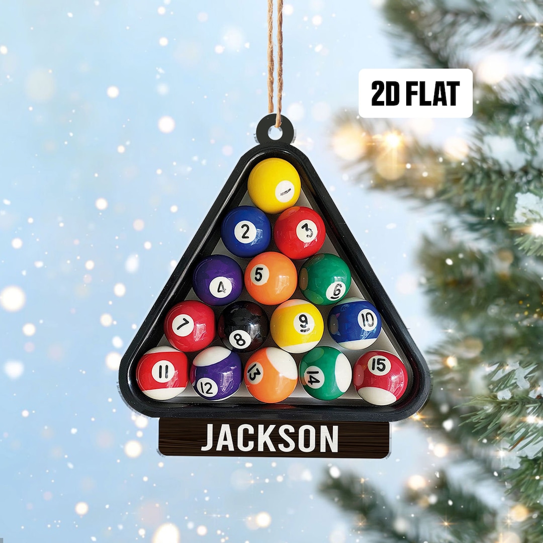 Personalized Billiards 2D Flat Ornament, Custom Name Player Billiards ...