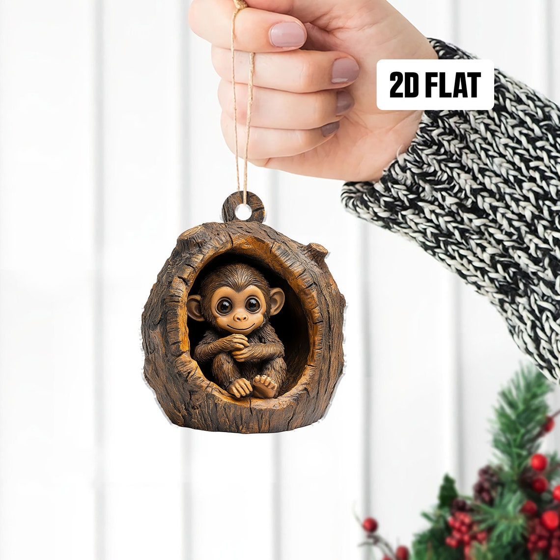 Monkey 2D Flat Ornament, Monkey Rearview Mirror Car Accessories, Monkey ...