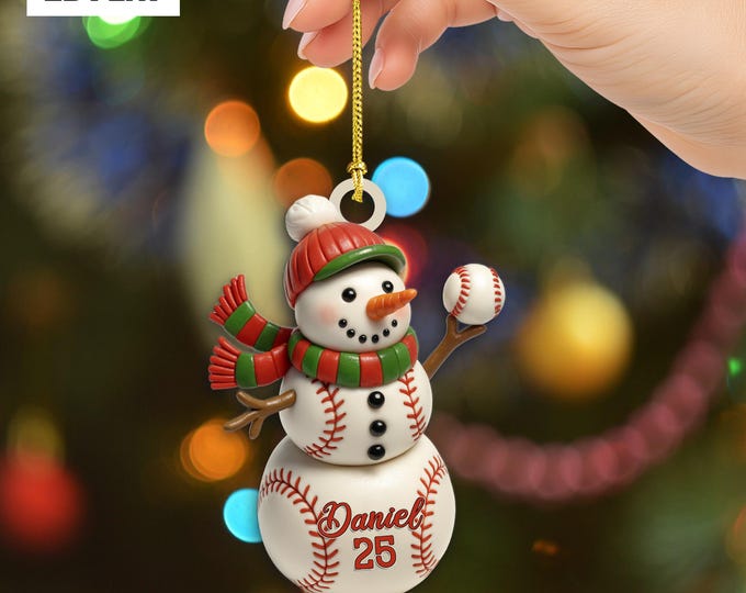 Baseball Snowman - Etsy