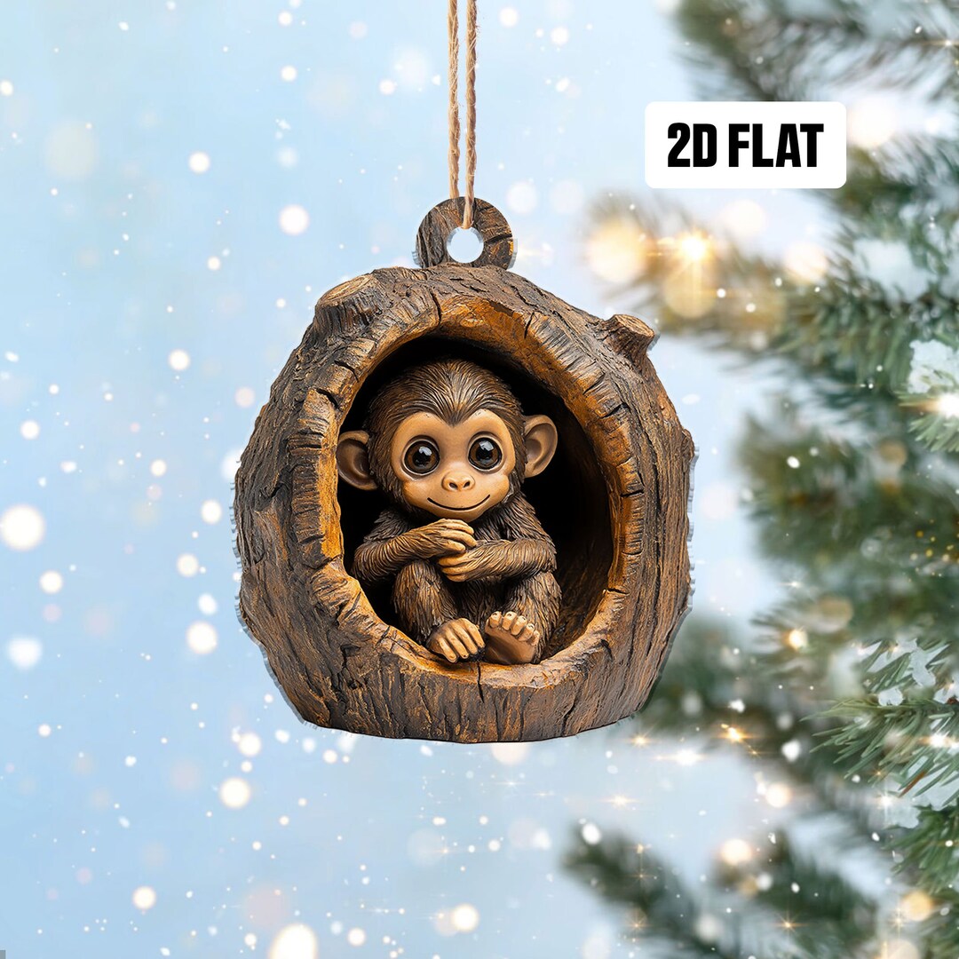 Monkey 2D Flat Ornament, Monkey Rearview Mirror Car Accessories, Monkey ...
