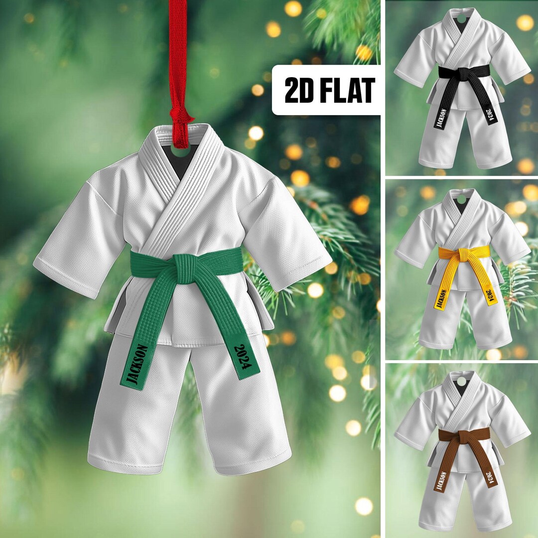 Personalized Black Belt Karate Taekwondo 2D Flat Ornament, Custom ...