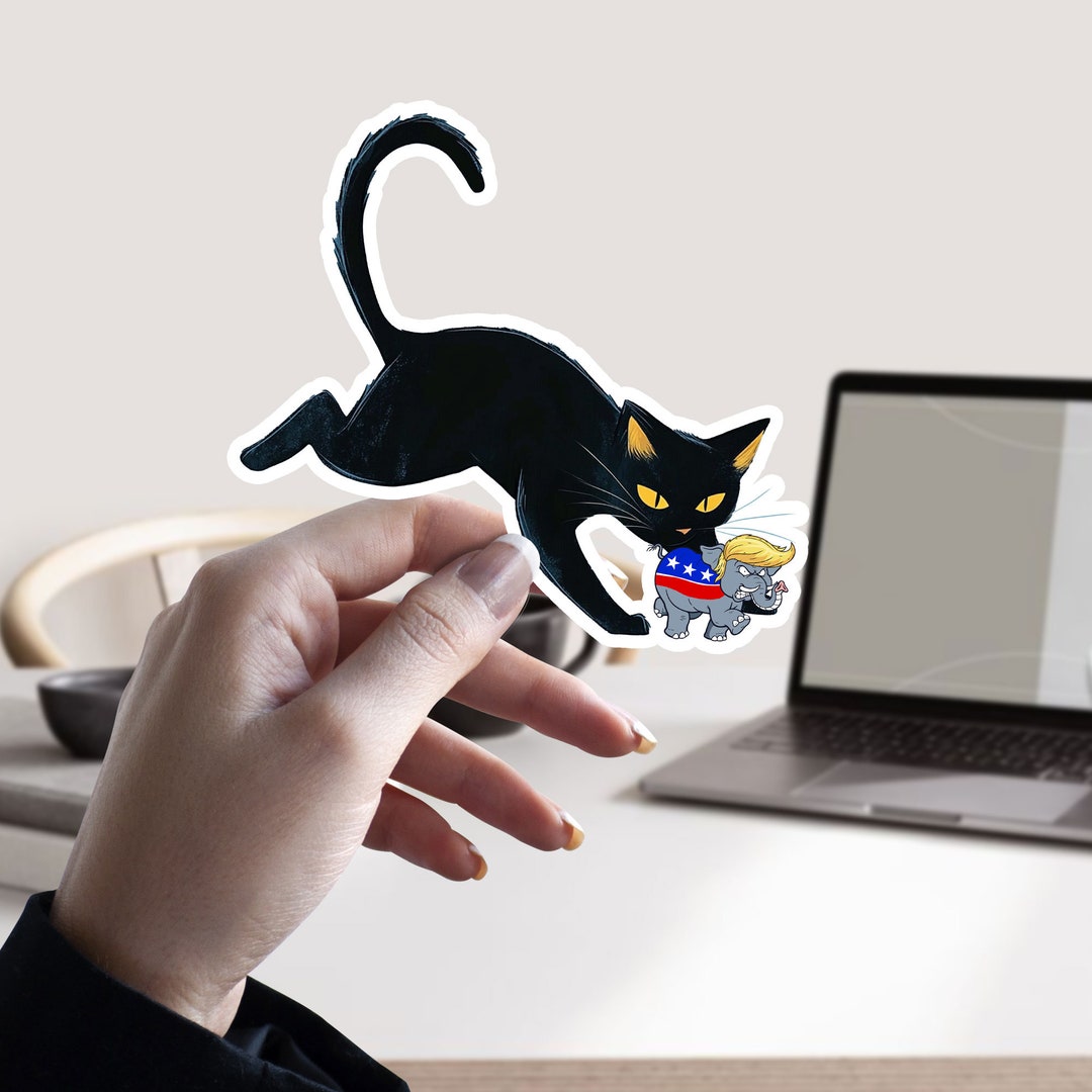 2024 Election Cat Sticker, Political Satire Decal, Childless Cat Lady ...