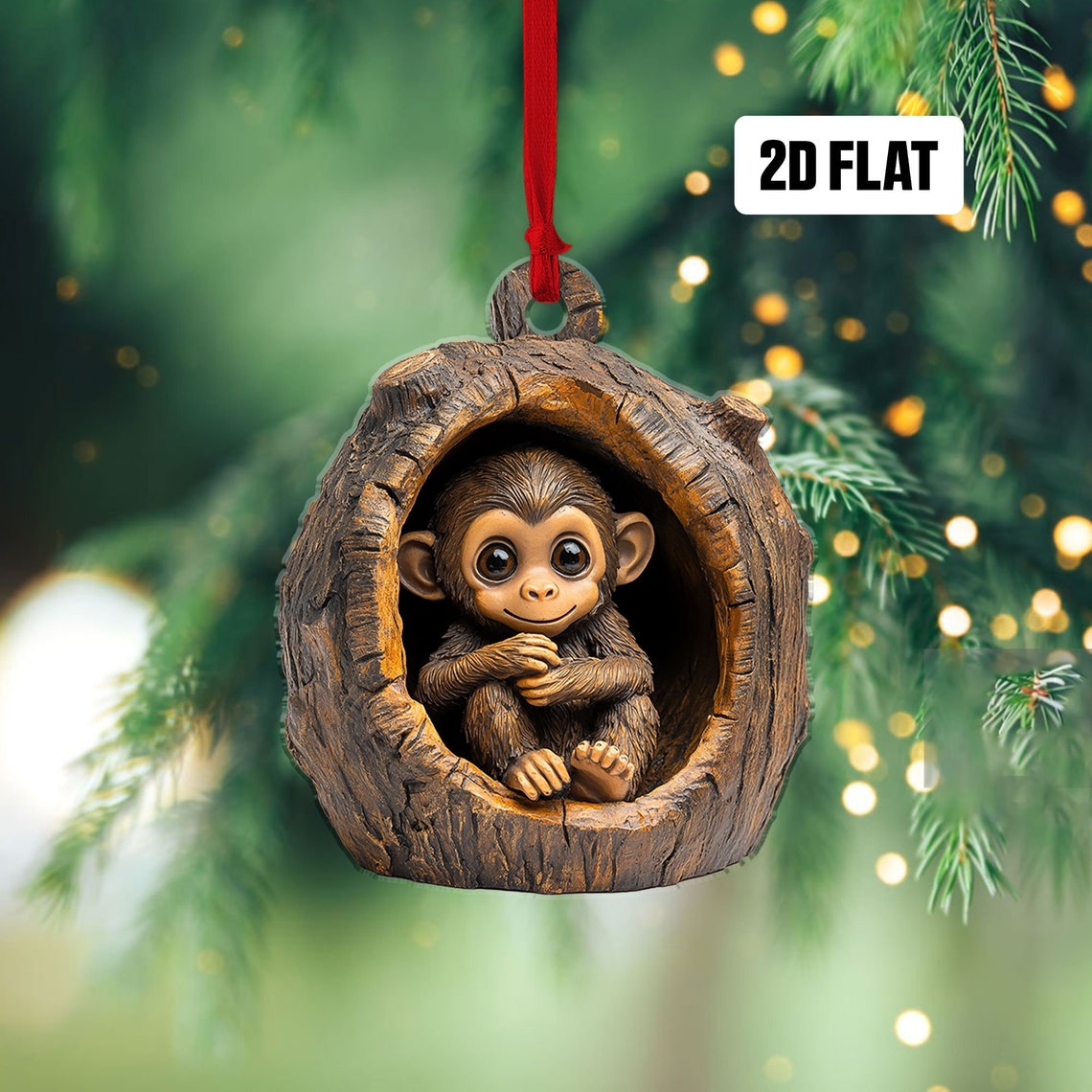 Monkey 2D Flat Ornament, Monkey Rearview Mirror Car Accessories, Monkey ...
