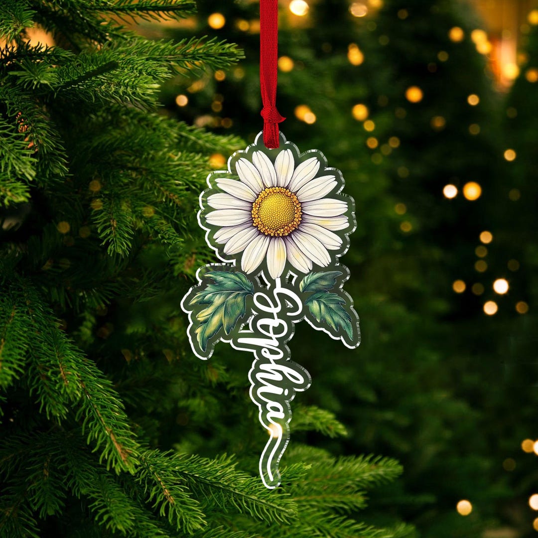 Personalized Daisy 2D Flat Ornament, Custom Name Daisy Gifts Christmas ...