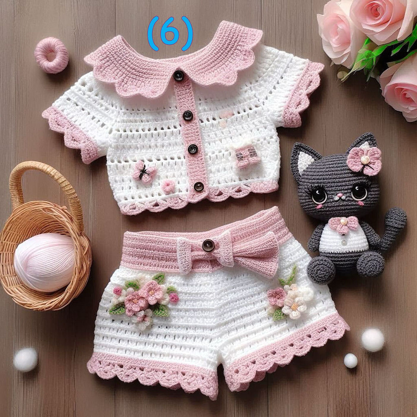 Crochet Pink Short and Top Girls Ensembles ; 9 Styles. FREE ...