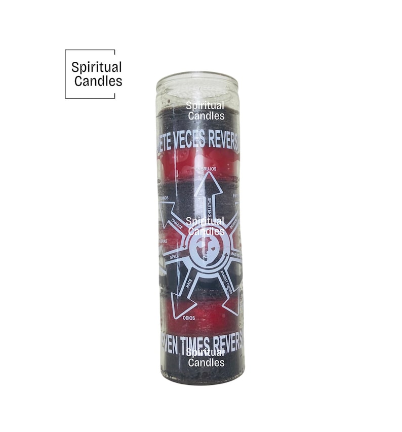 Seven Times Reversible Glass Candles, Cleanse Witchcraft and Bad Energy ...