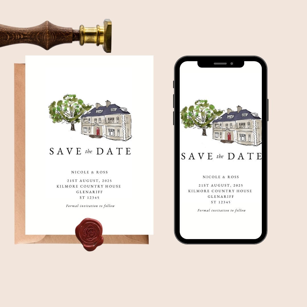 Bespoke Digital Save the Date Invitation Save the Date E-invite ...