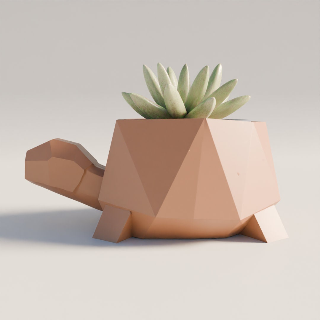 Turtle Planter & Flower Pot 3D Model STL File Turtle Gifts Animal ...