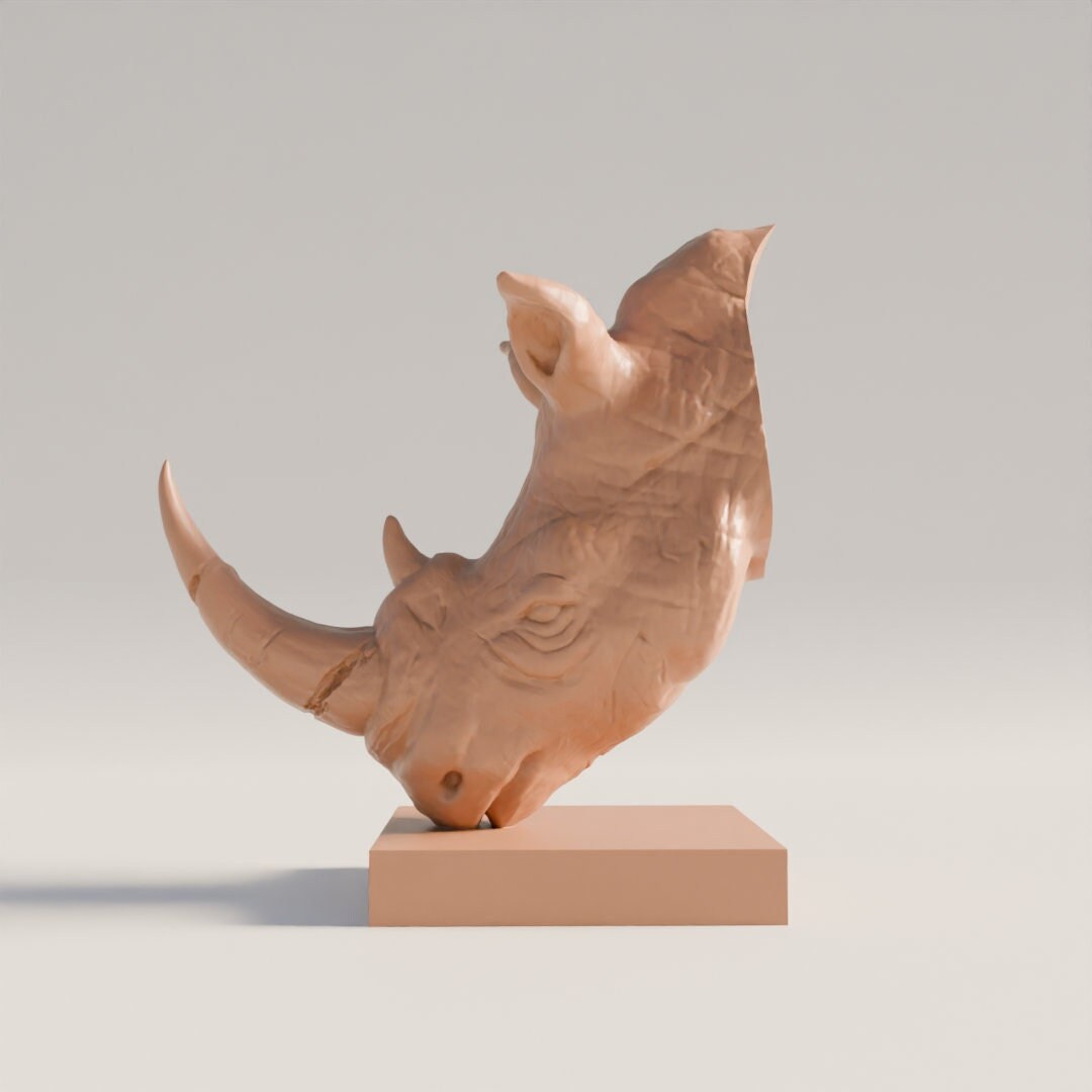 Rhino STL / Archivo imprimible 3d de rinoceronte / Busto de rinoceronte / Escultura Rhni - Etsy ...