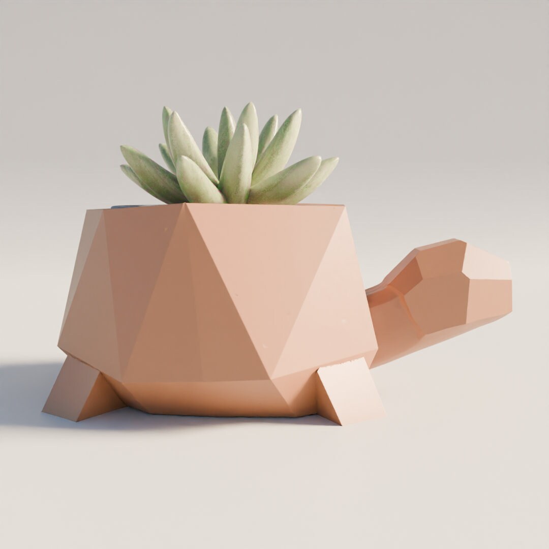 Turtle Planter & Flower Pot 3D Model STL File Turtle Gifts Animal ...