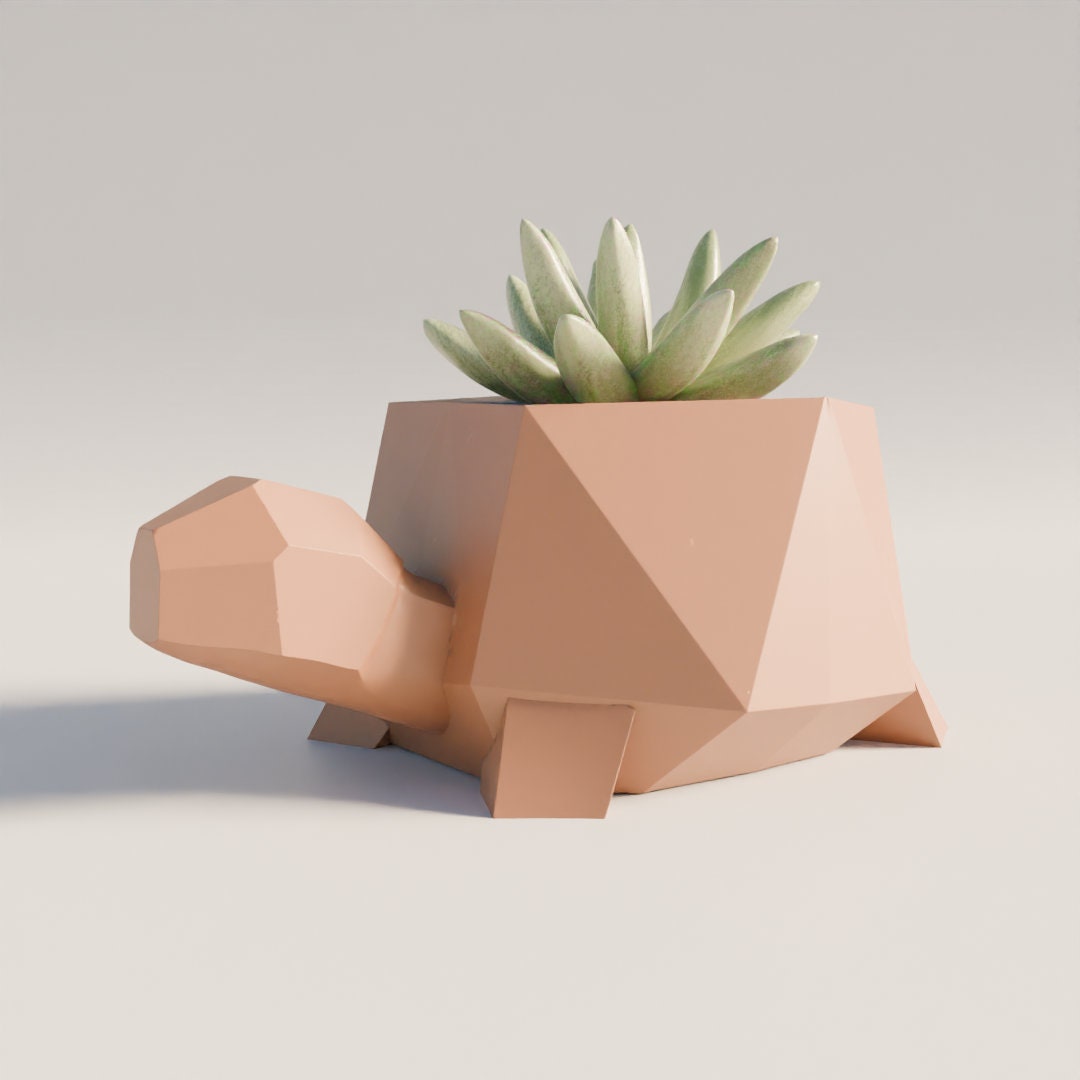Turtle Planter & Flower Pot 3D Model STL File Turtle Gifts Animal ...