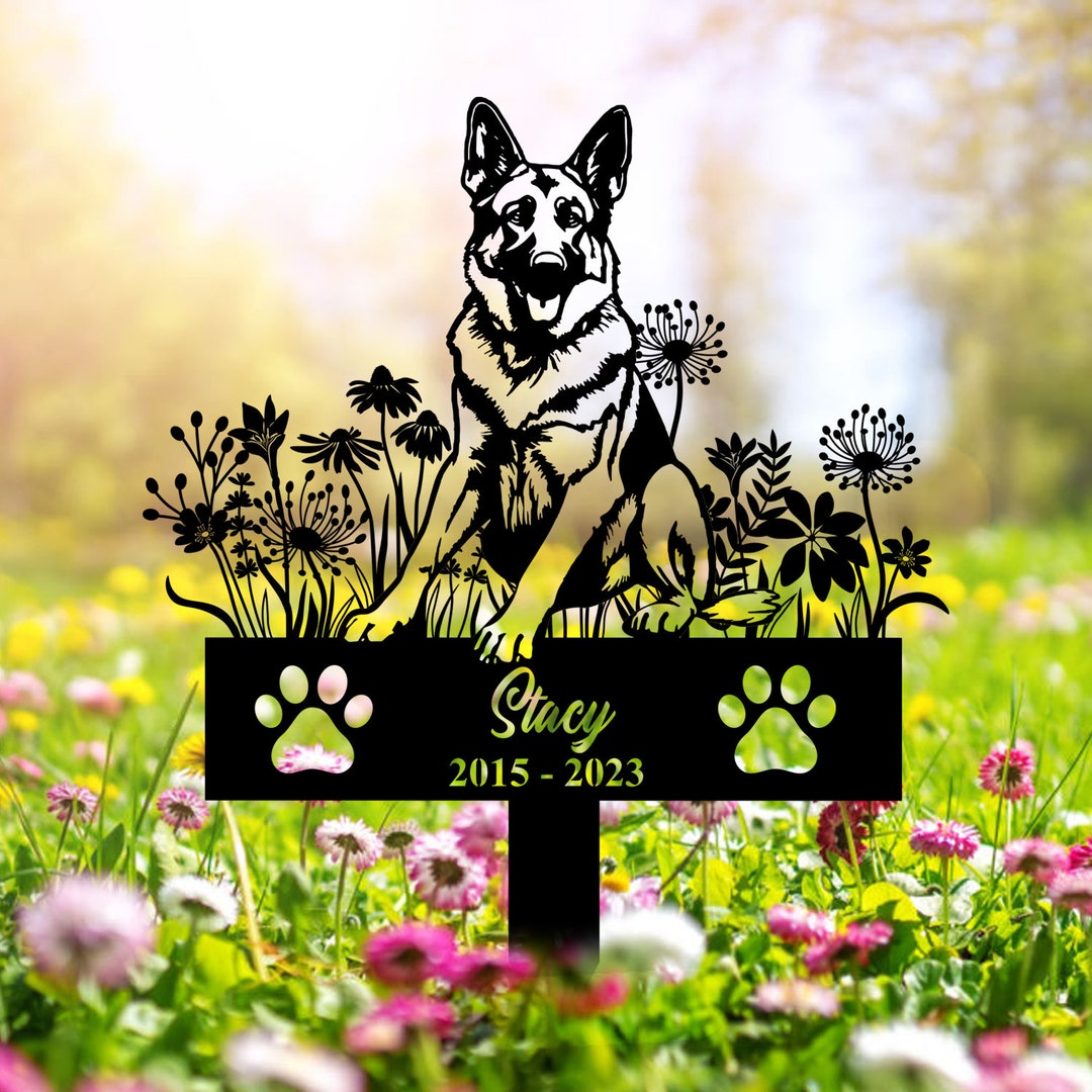 Custom German Shepherd Memorial Stake Sign Dog Memorial Stake Pet Loss ...
