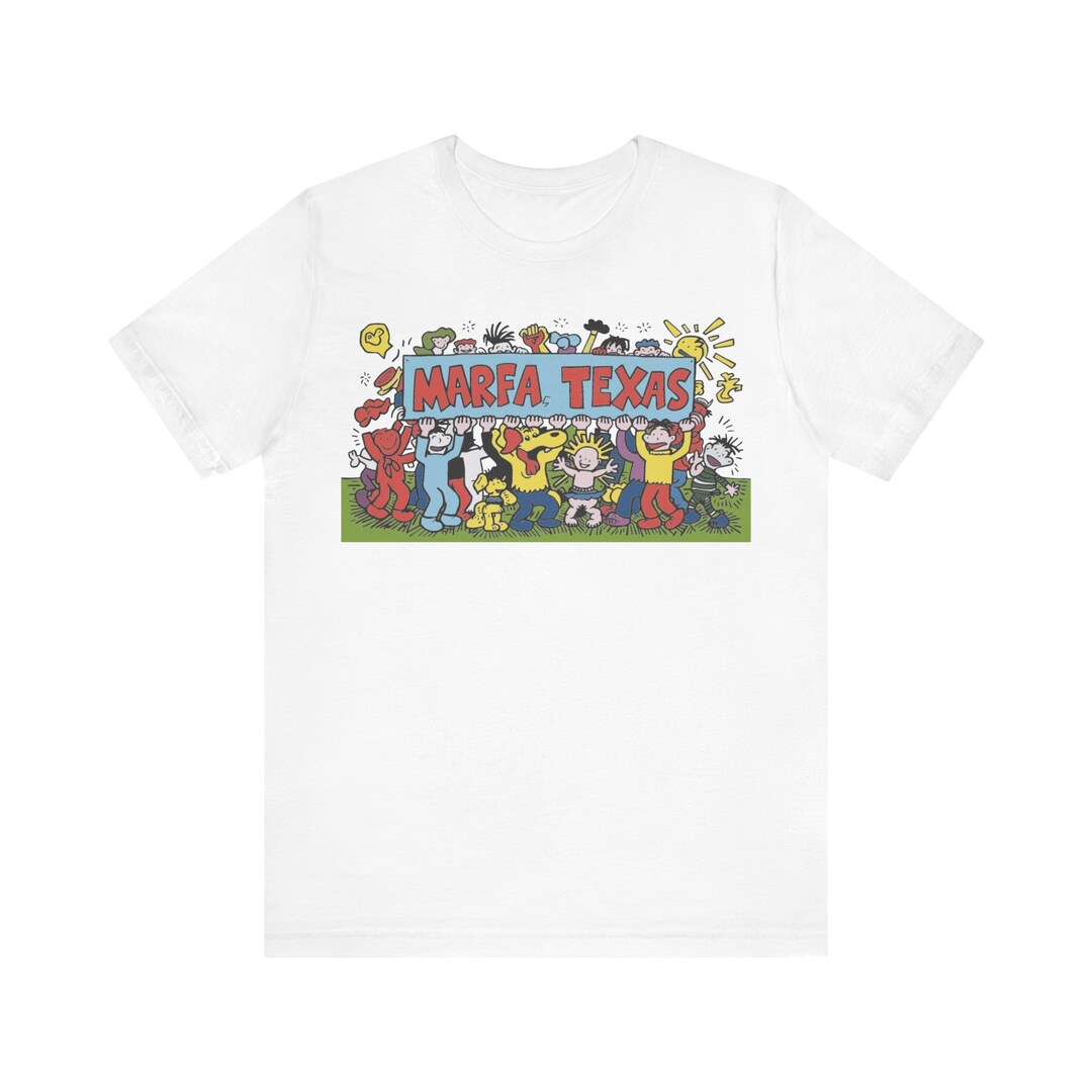 Marfa, Texas T-shirt | Cartoon Design Graphic Tee | West Texas Souvenir ...