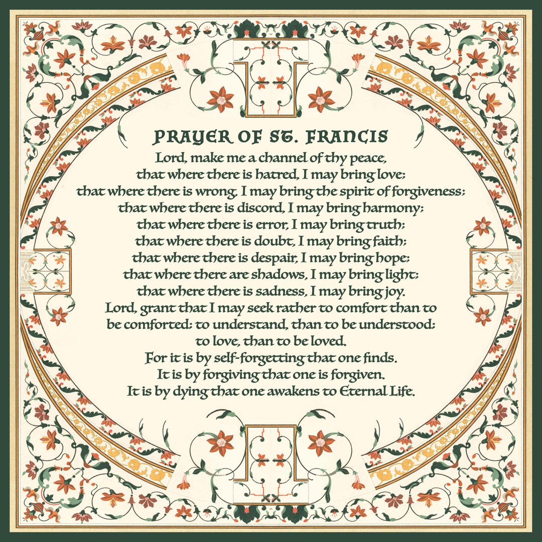 St. Francis Prayer Art Print, Christian Home Decor - Etsy