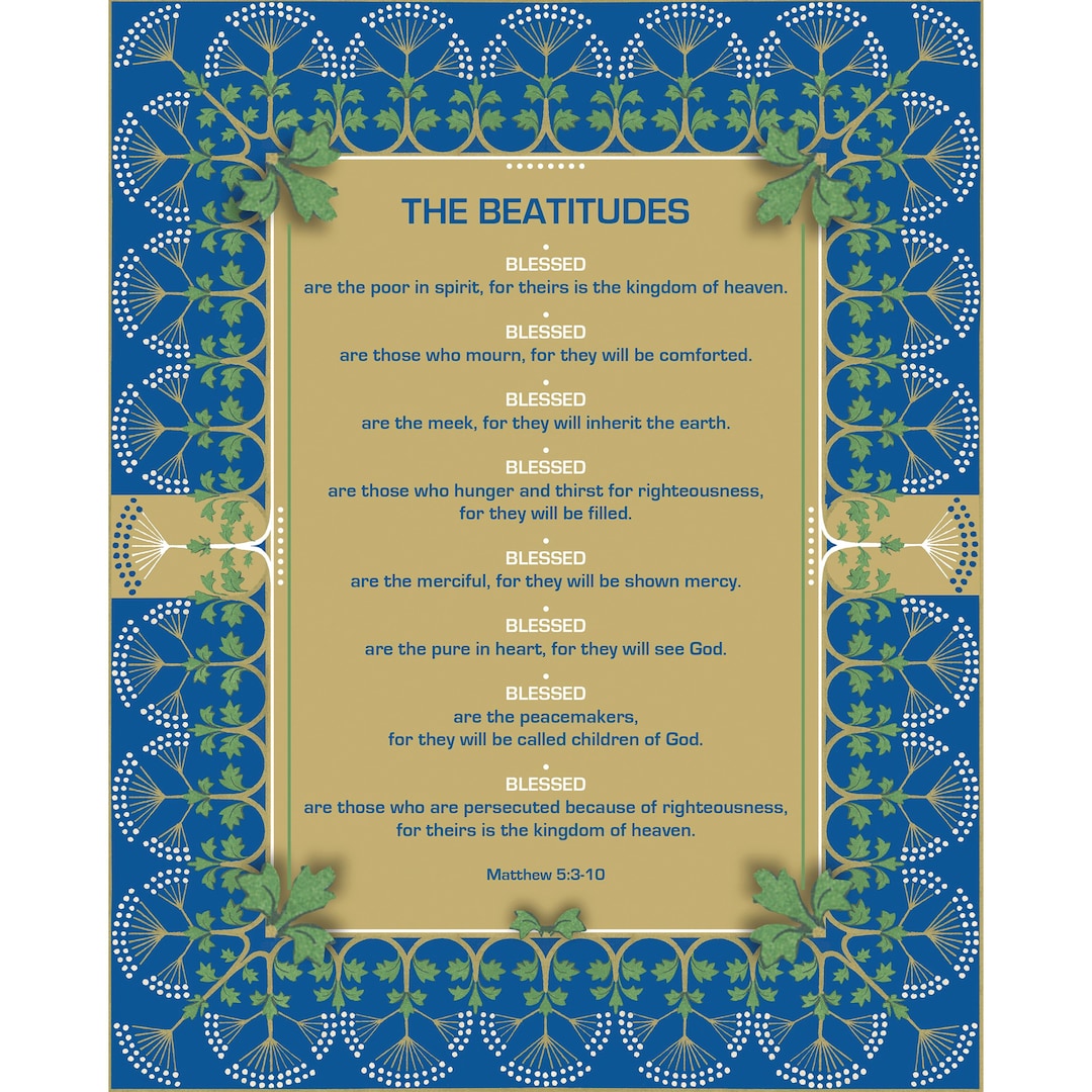 DIGITAL, the Beatitudes, 8"x10", Inspirational Matte Poster ...