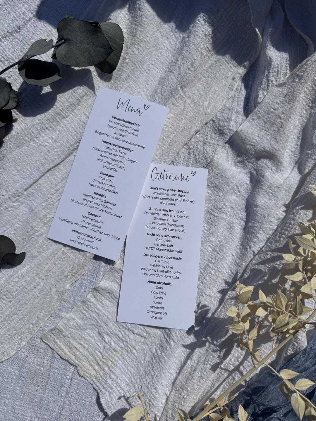 Drinks Menu Card Set I Menu and Drinks Template I Wedding Stationery I ...