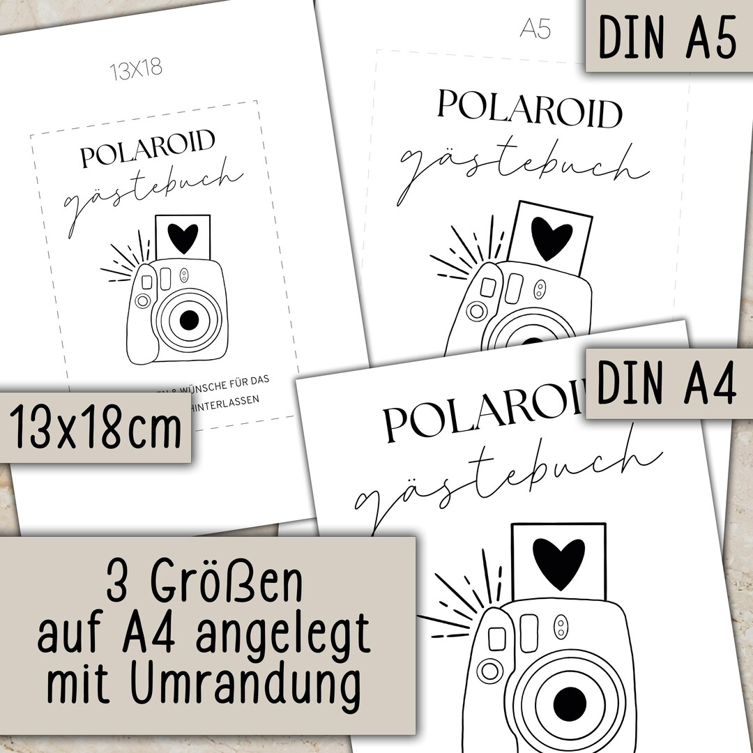 Polaroid Wedding Guest Book Sign | Digital Download | Wedding Guest ...