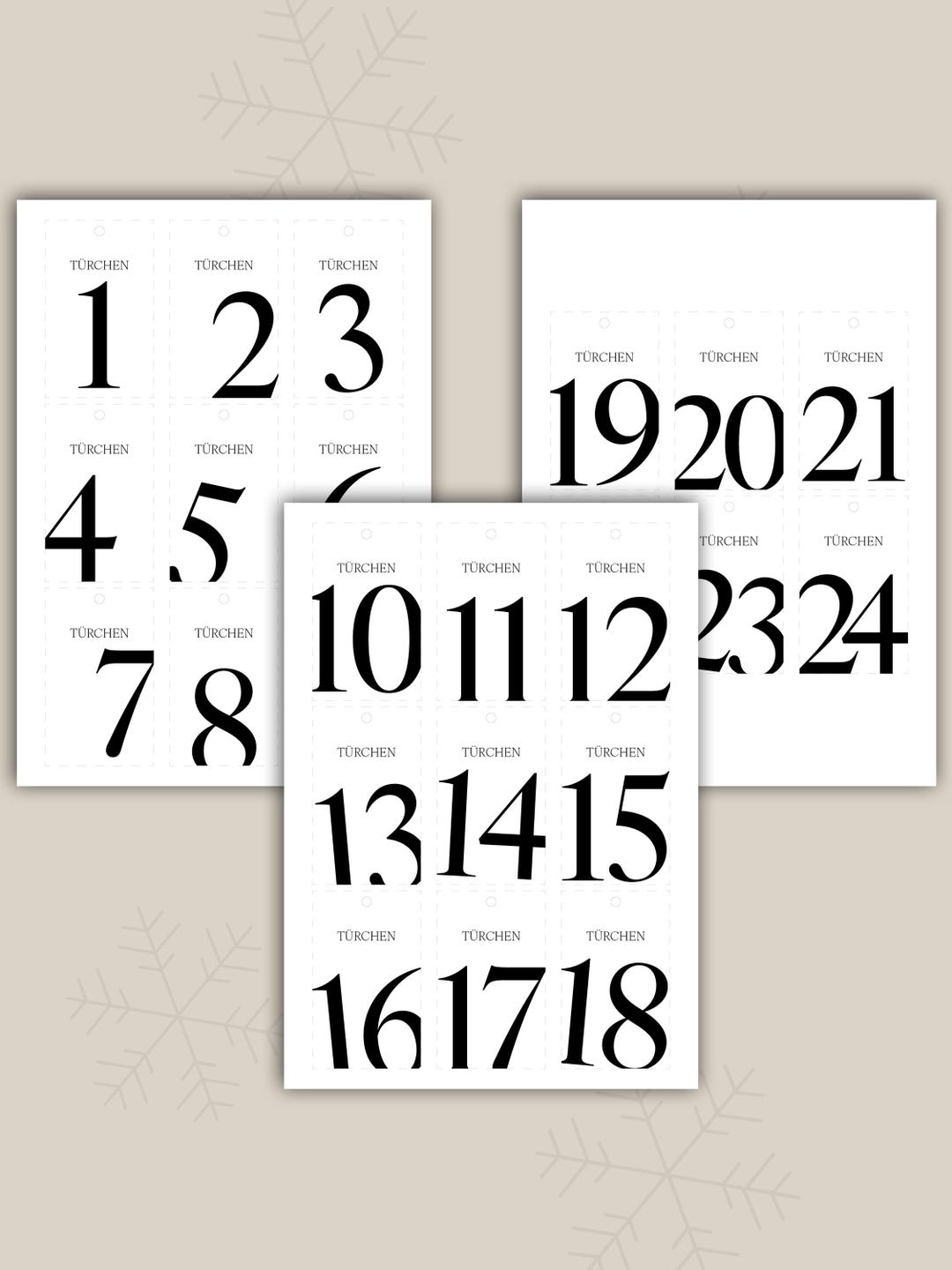 DIY Numbers Advent Calendar to Print Advent Calendar 55 Mm X 90 Mm I ...