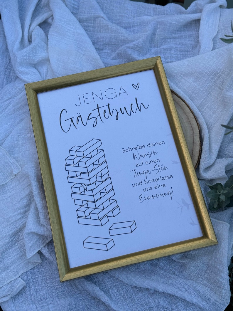 Jenga Guest Book Sign Wedding • Wishes for the Bride and Groom ...