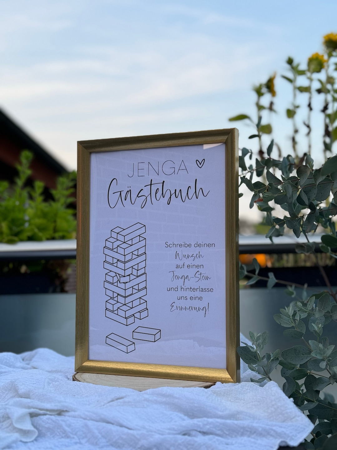 Jenga Guest Book Sign Wedding Guest Book Sign Wishes for the Bride and ...