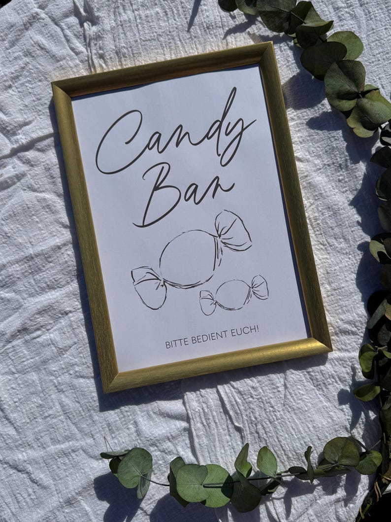 Letrero de boda Candy Bar, papelería de boda, descarga digital para ...