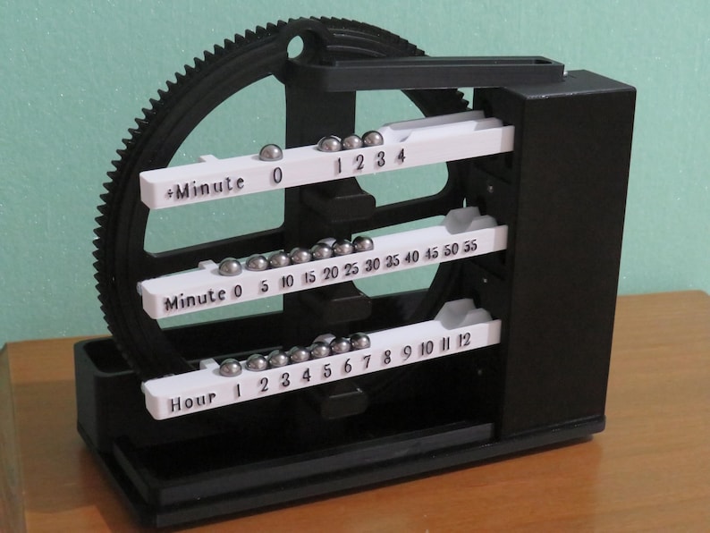 Rolling Ball Clock, Kinetic Time Machine, Automaton, Handmade Desk ...
