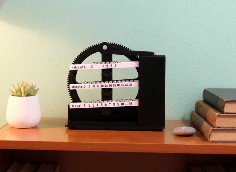 Rolling Ball Clock, Kinetic Time Machine, Automaton, Handmade Desk ...
