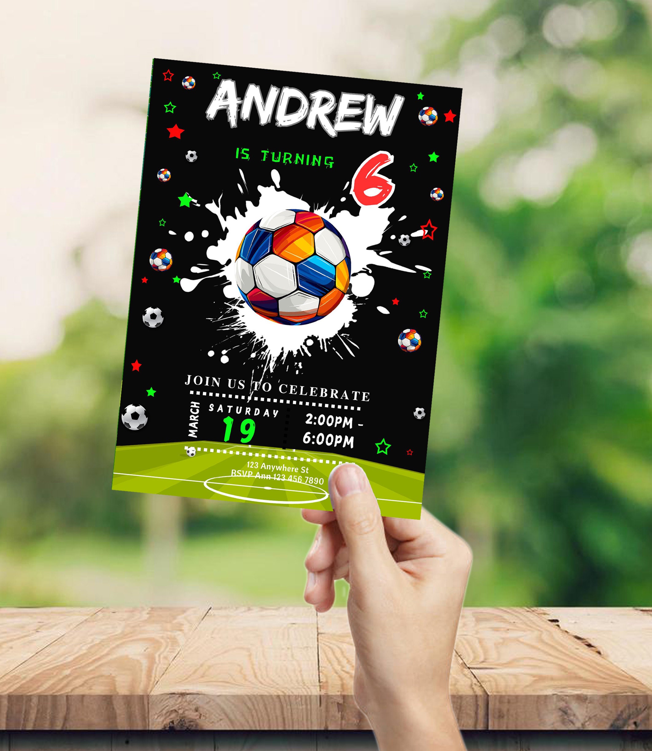 EDITABLE Soccer Birthday Invitation Template, Soccer Party Invitation ...