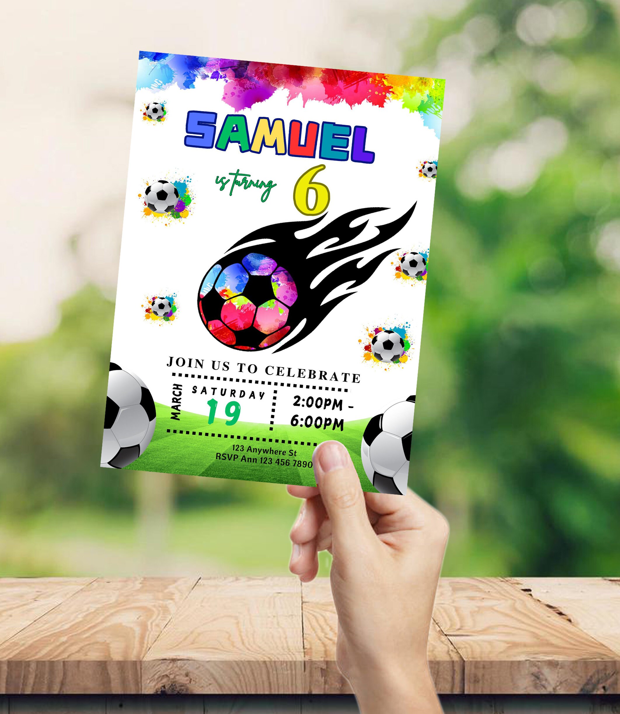 EDITABLE Soccer Birthday Invitation Template, Soccer Party Invitation ...