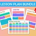 Colorful Lesson Plan Template, Printable & Fillable, Homeschool Teacher ...