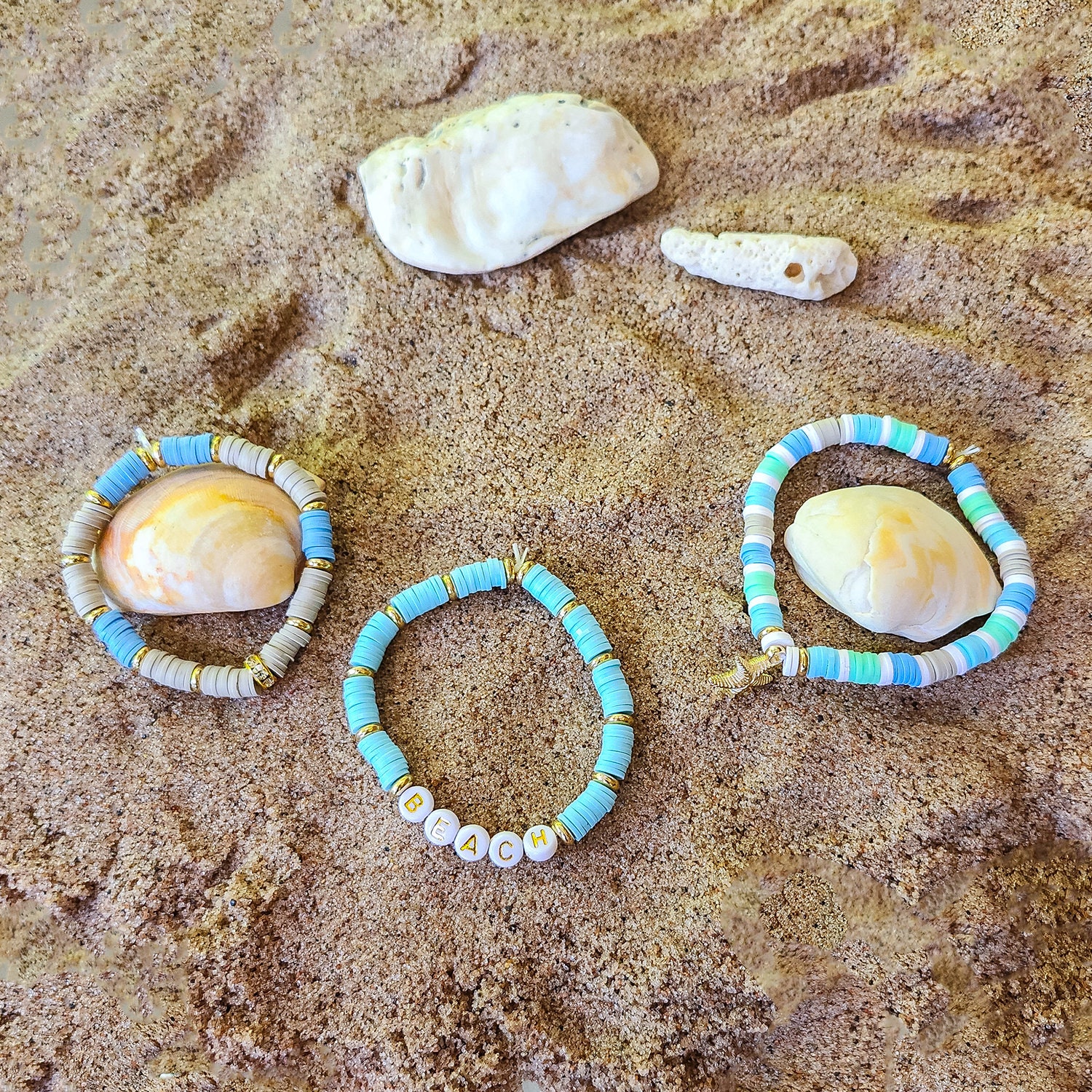 Beach Bracelet, Beach, Heishi Bracelet, Handmade, Beach Inspired Design ...