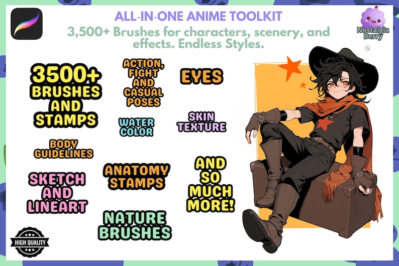 Procreate Brushes: Ultimate Anime and Manga Collection, 3500+ Brushes ...