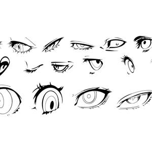 Procreate Stamps: 112 Anime and Manga Eye Stamps for Illustrations ...