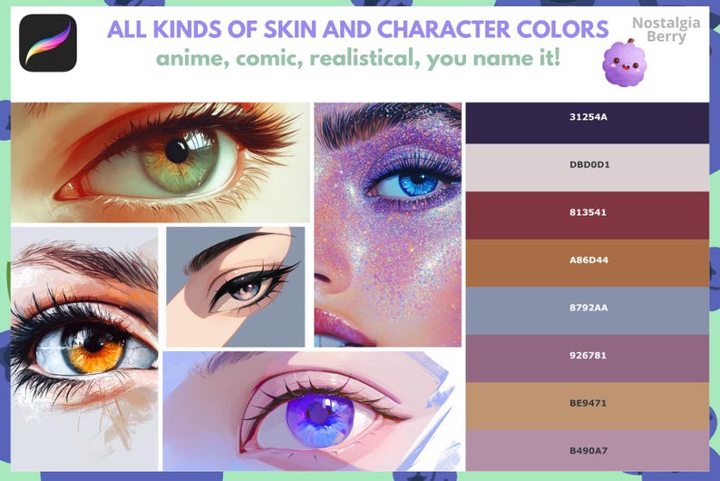 Procreate Swatches: 250+ Color Palette Bundle, 7000+ Colors for Anime ...