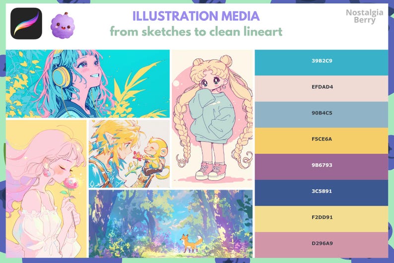 Procreate Swatches: 250+ Color Palette Bundle, 7000+ Colors for Anime ...