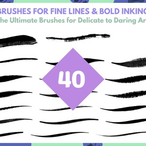 Procreate Brushes: Sketchy Oily Lineart Collection, 40 Brushes for ...