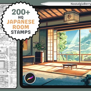 Procreate Stamps & Brushes: Japanese Tranquility, 200+ Lineart Stamps ...